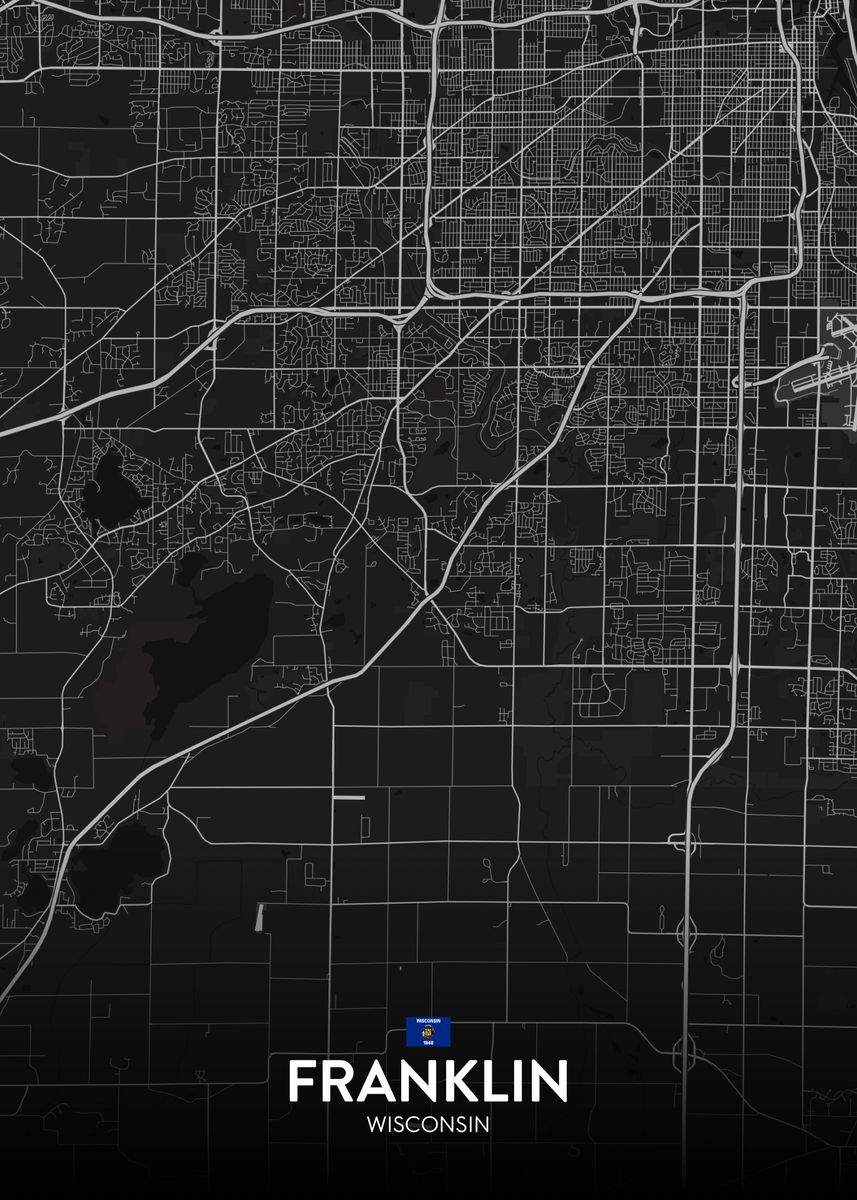 'Franklin WI' Poster, picture, metal print, paint by IMR Designs | Displate