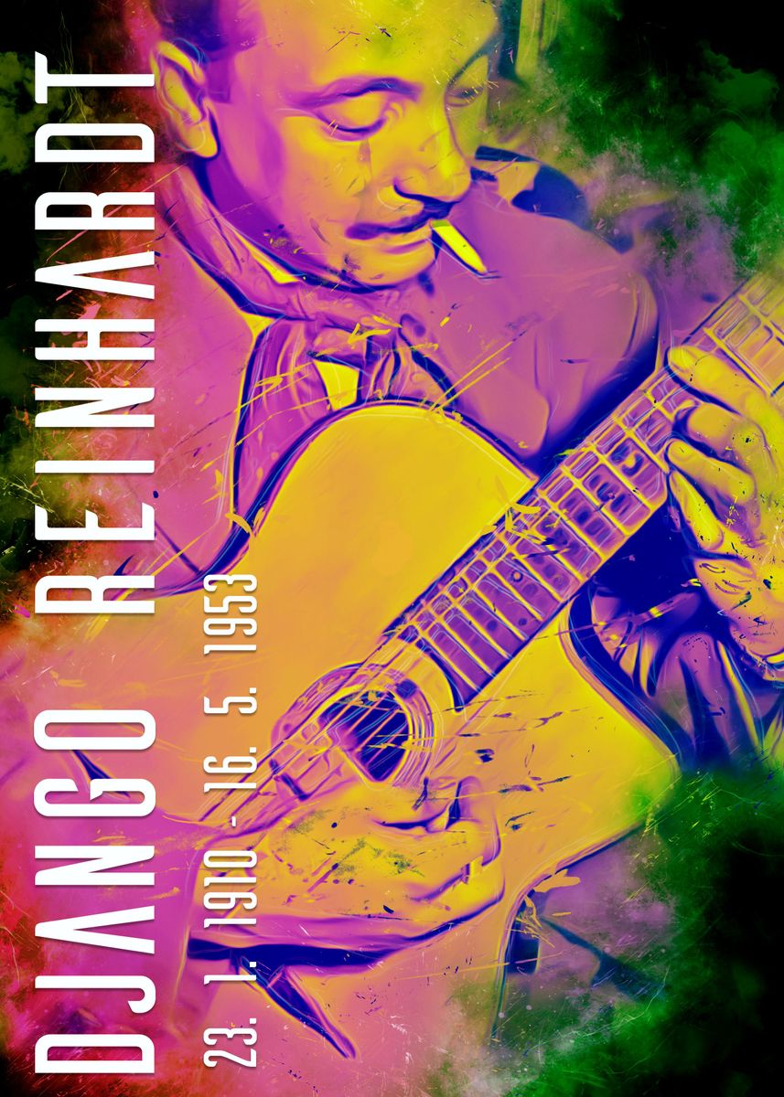 'Django Reinhardt' Poster, picture, metal print, paint by Petra ...