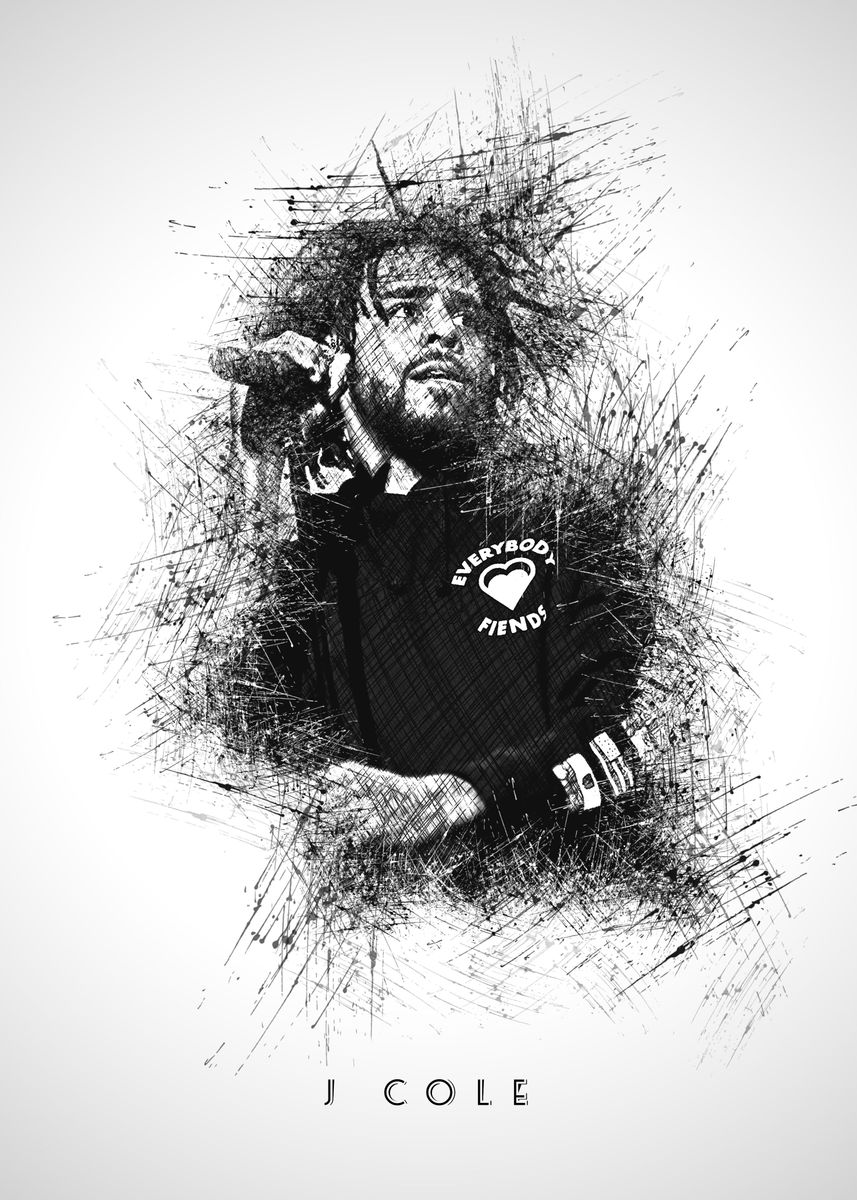 'J Cole' Poster, picture, metal print, paint by Clay Williams | Displate
