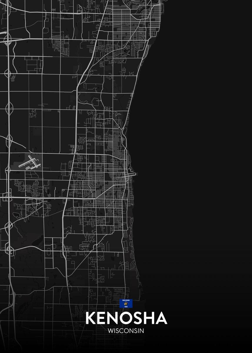 'Kenosha WI' Poster, picture, metal print, paint by IMR Designs | Displate