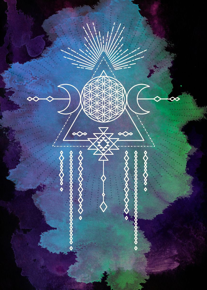 'Tribal symbol 7 inverted' Poster, picture, metal print, paint by ...