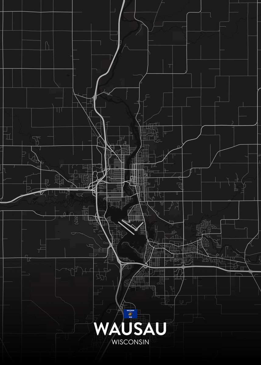 'Wausau WI' Poster by IMR Designs | Displate