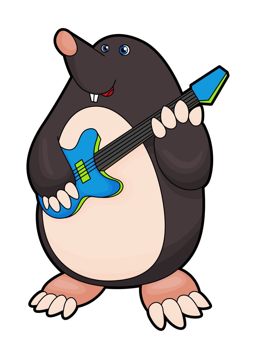 'Mole Music Guitar' Poster by Markus Schnabel | Displate