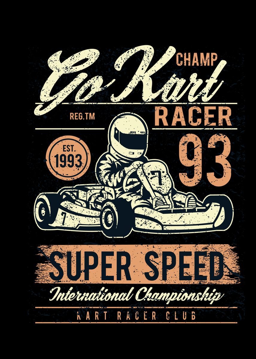 'Go Kart' Poster, picture, metal print, paint by thetshirtshop2020 ...