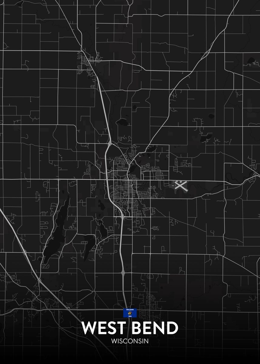 'West Bend WI' Poster, picture, metal print, paint by IMR Designs ...