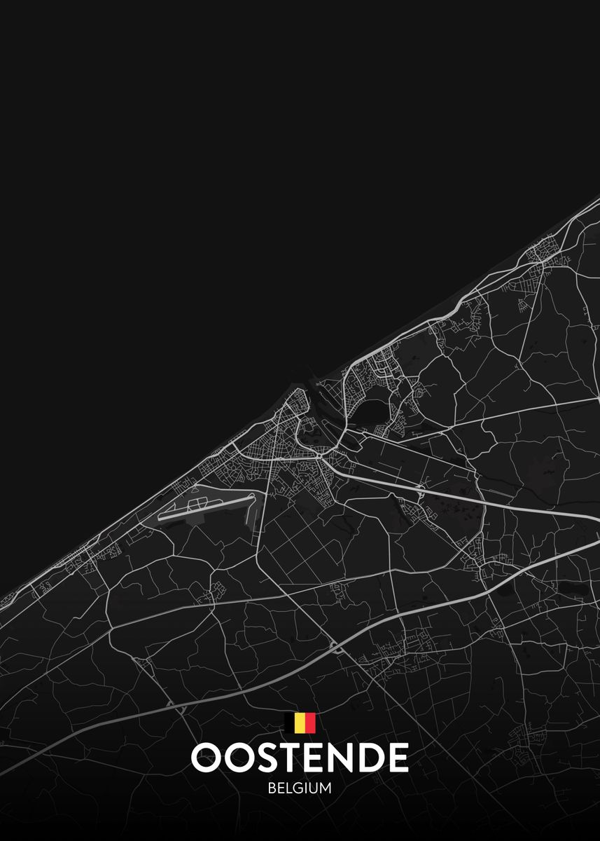 'Oostende BE' Poster, picture, metal print, paint by IMR Designs | Displate