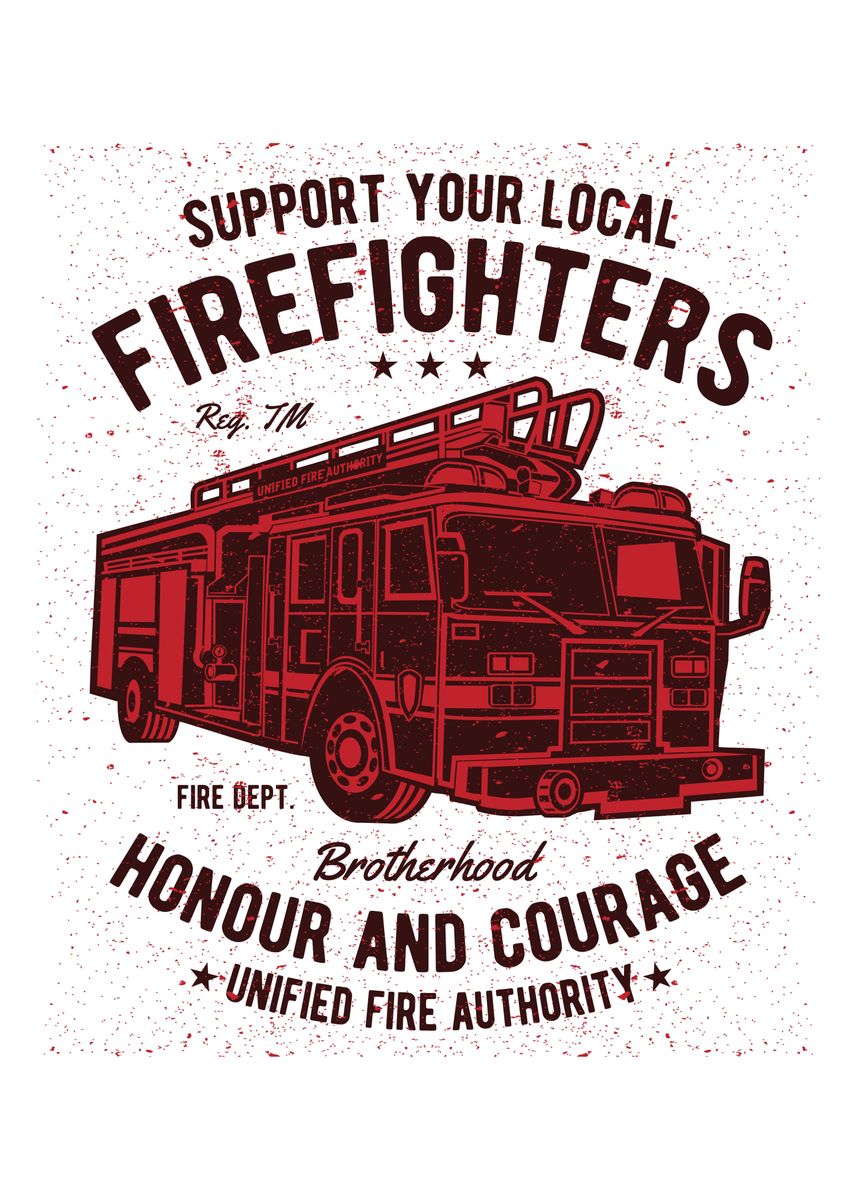 'Fire Fighters Truck' Poster by thetshirtshop2020 | Displate