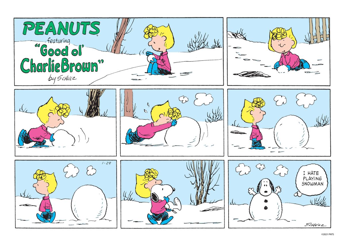 'Snowman Comic Strip' Poster by Peanuts | Displate