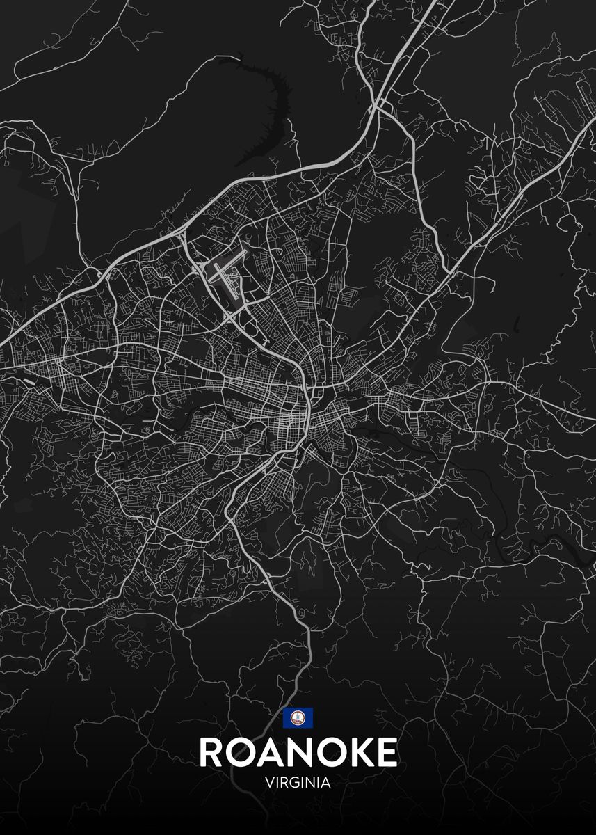 'Roanoke VA' Poster, picture, metal print, paint by IMR Designs | Displate