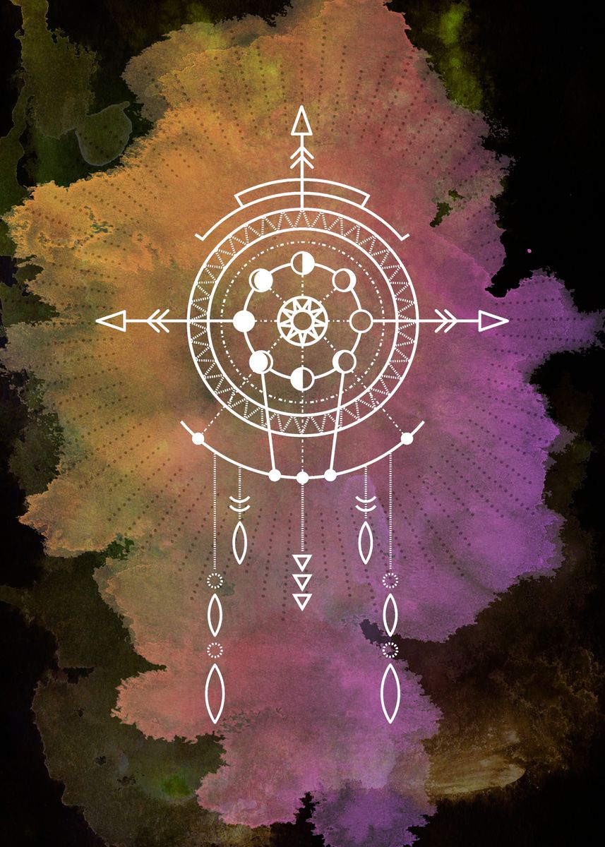 'Tribal symbol 5 inverted' Poster, picture, metal print, paint by ...