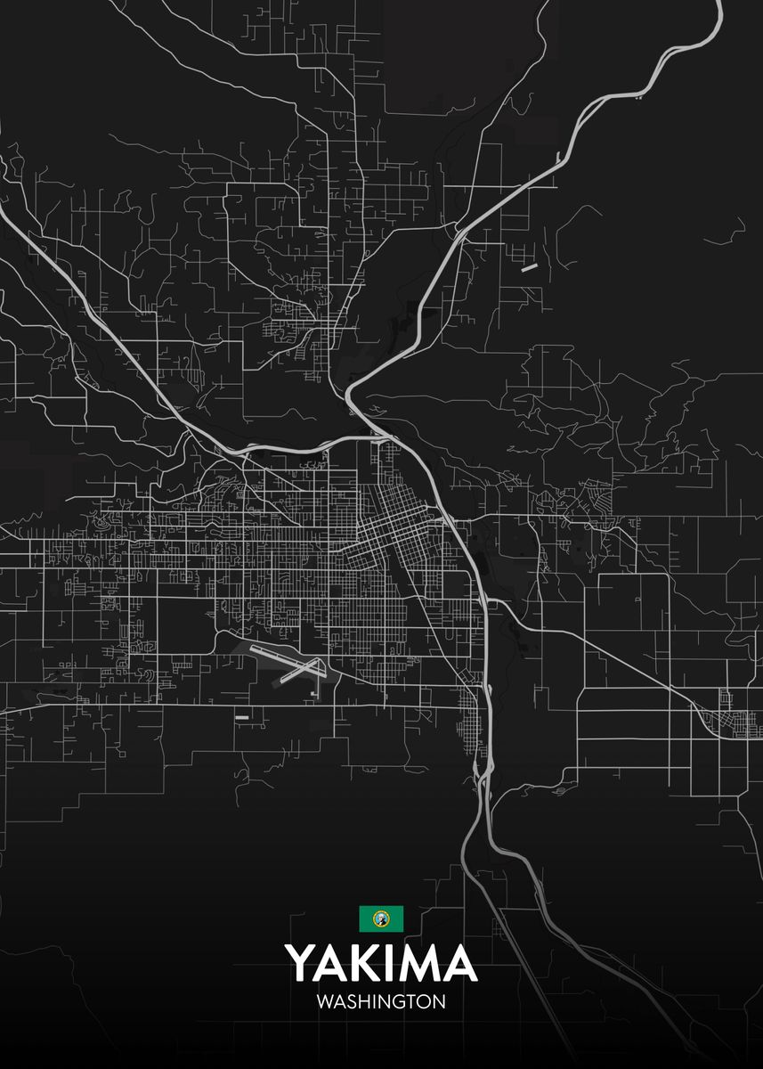 'Yakima WA' Poster, picture, metal print, paint by IMR Designs | Displate