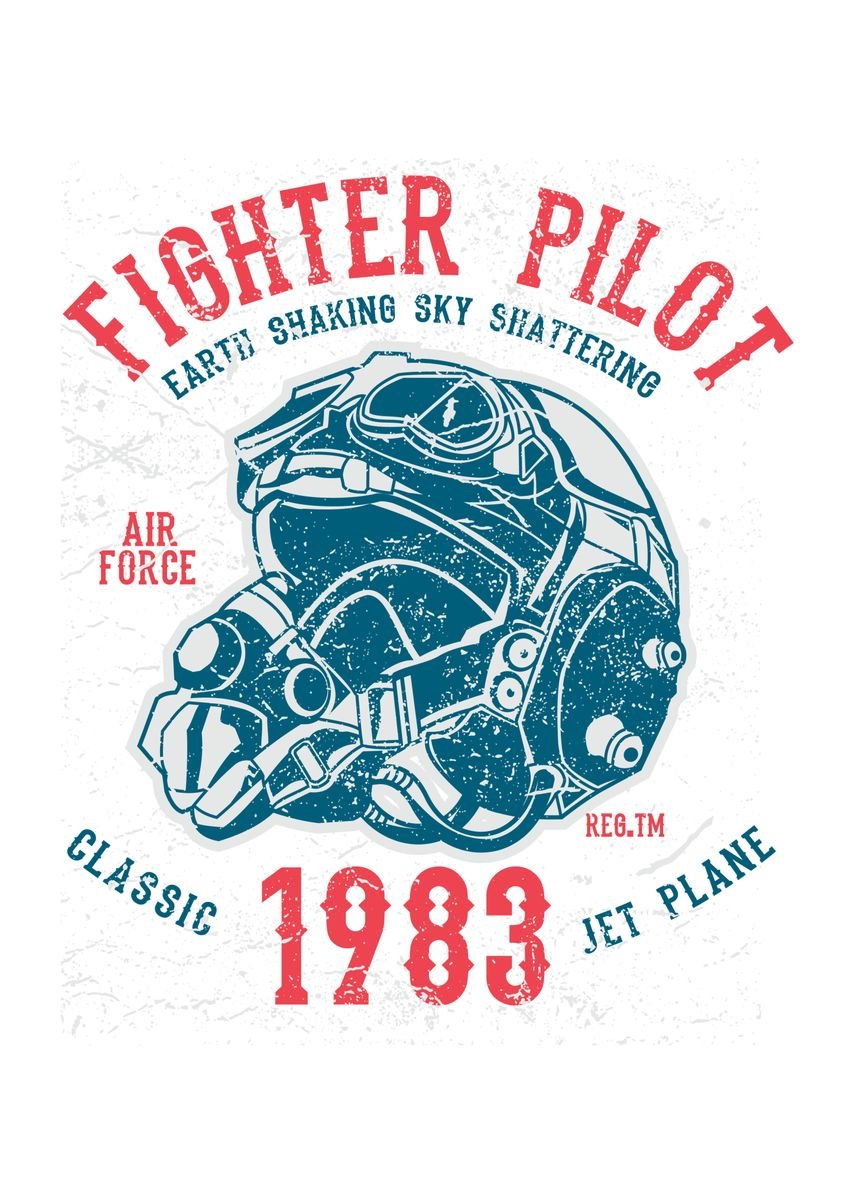 'Fighter Pilot' Poster, picture, metal print, paint by ...