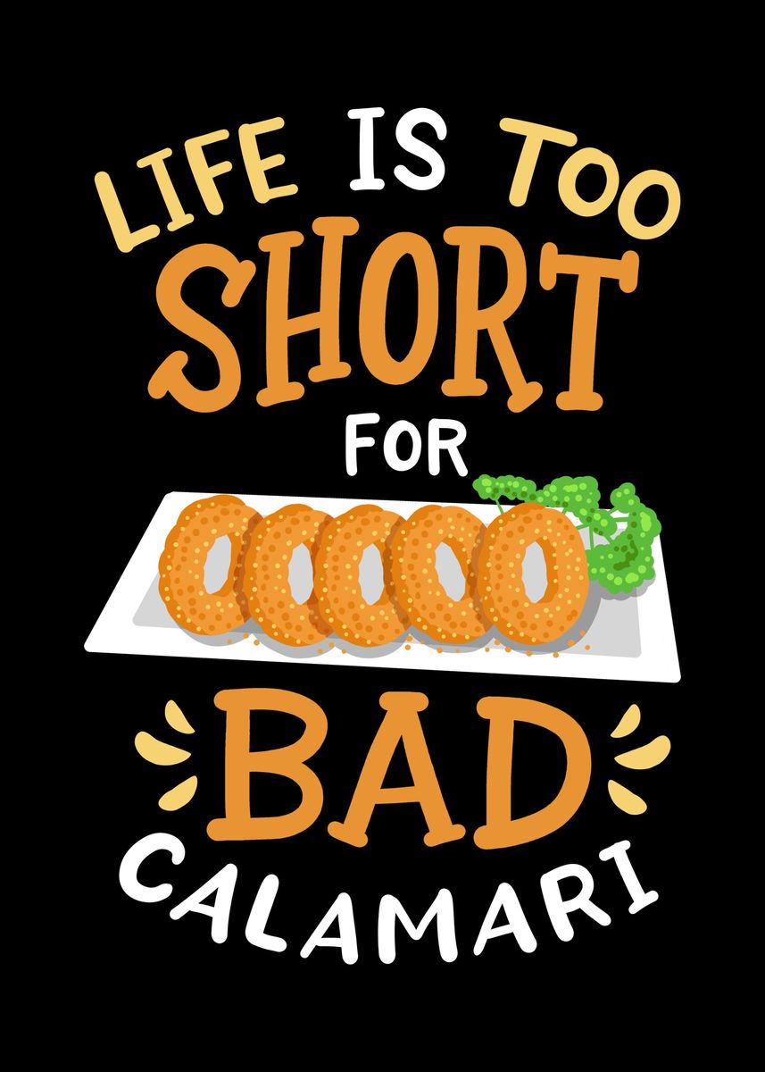 'Calamari Squid Seafood' Poster, picture, metal print, paint by Mealla ...