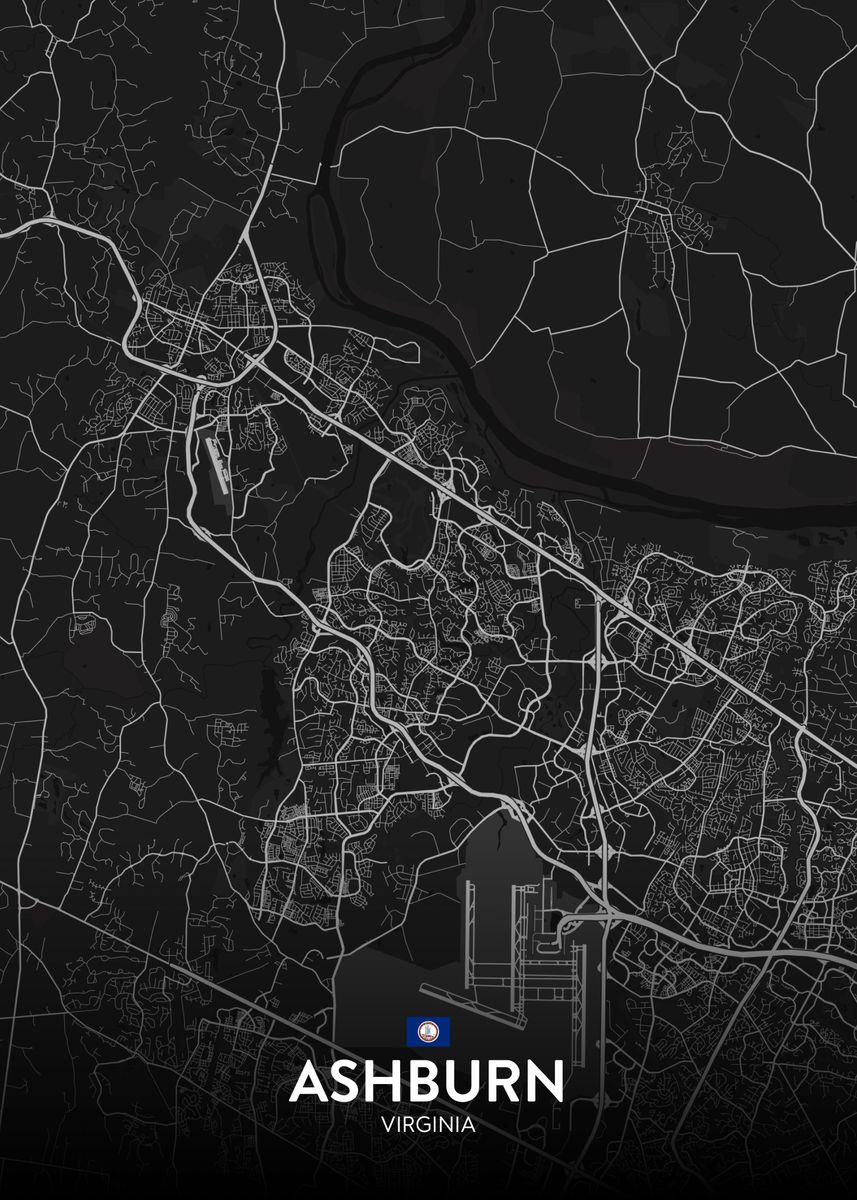 'Ashburn VA' Poster, picture, metal print, paint by IMR Designs | Displate