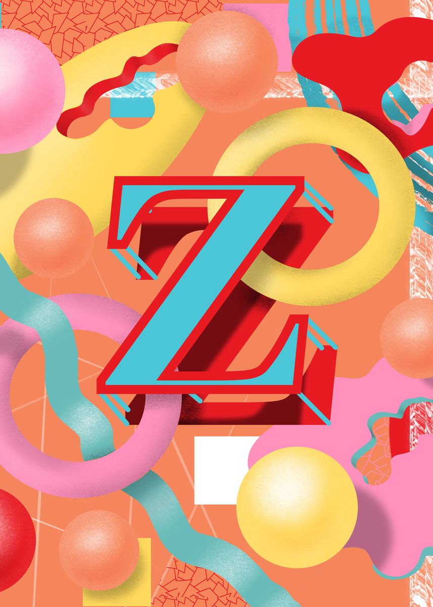 'Letter Z' Poster, picture, metal print, paint by Julia Rudens | Displate
