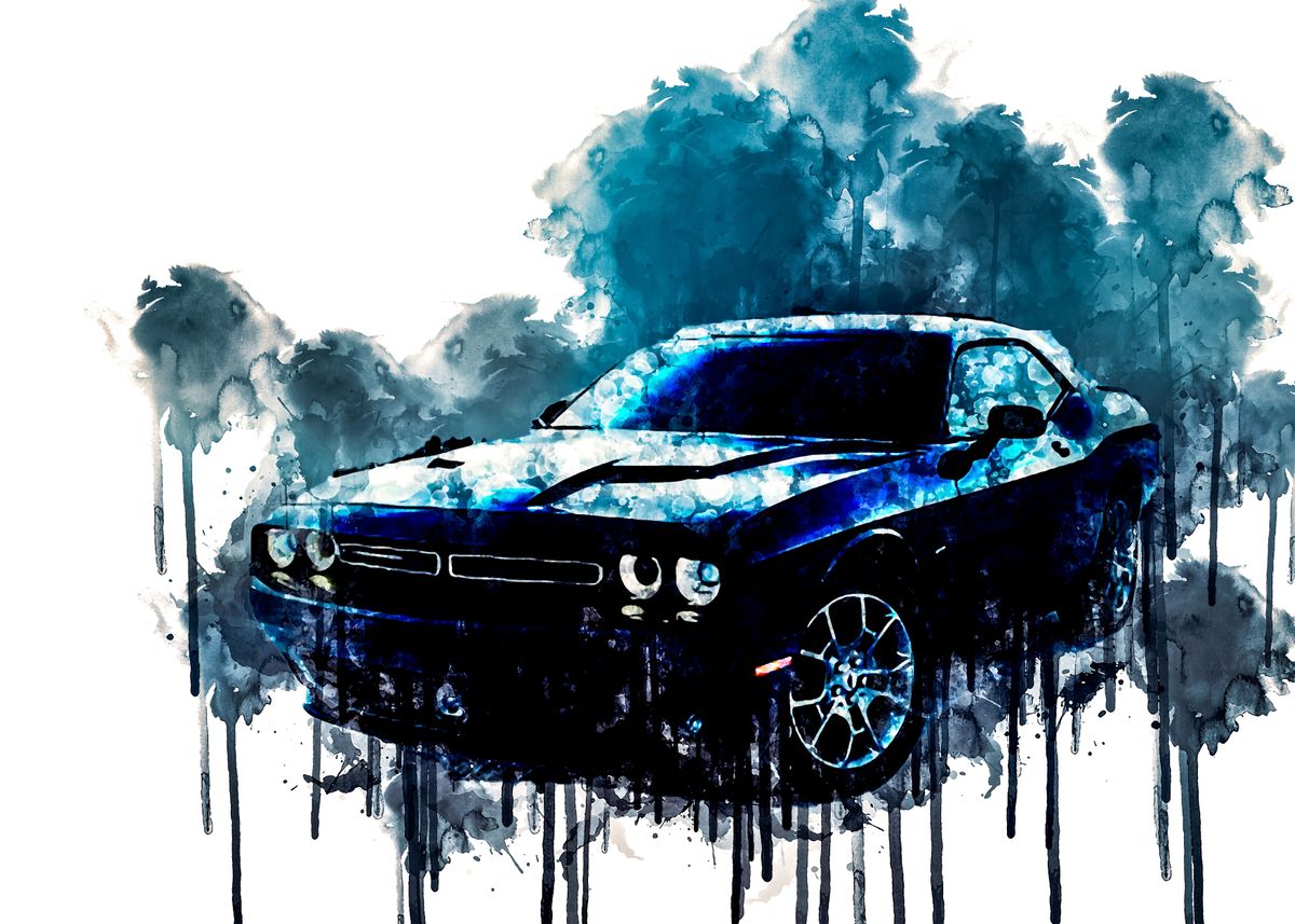 'Dodge Challenger GT AWD' Poster by Victoria Rutledge | Displate