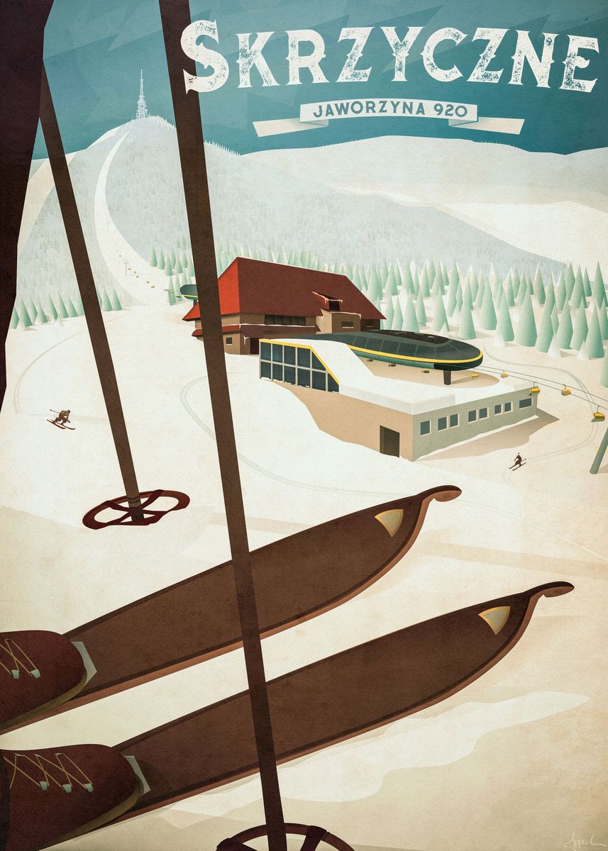 'Ski retro poster' Poster by Poster Noster by Jopert | Displate