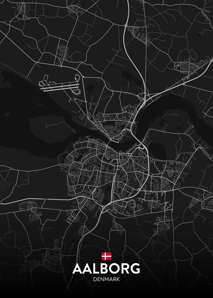 'Aalborg DK' Poster, picture, metal print, paint by IMR Designs | Displate