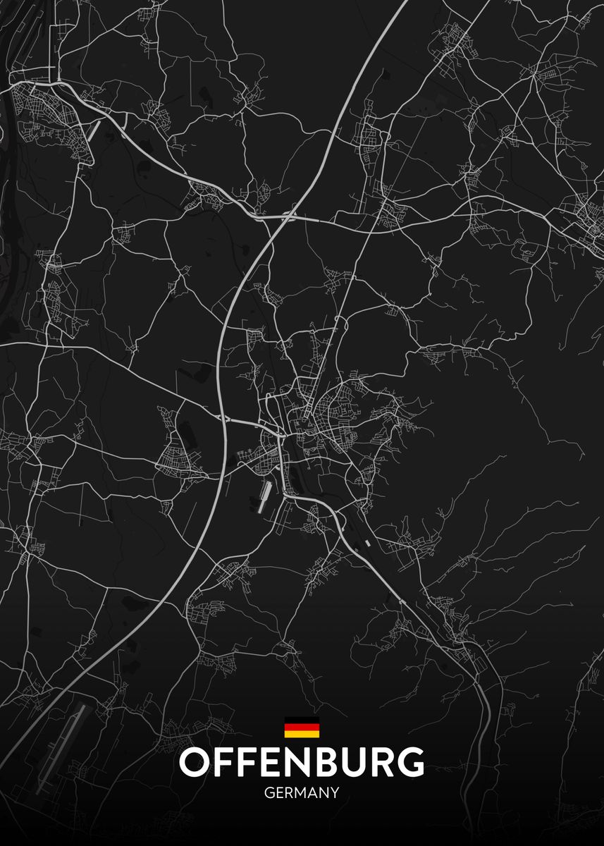 'Offenburg DE' Poster, picture, metal print, paint by IMR Designs ...