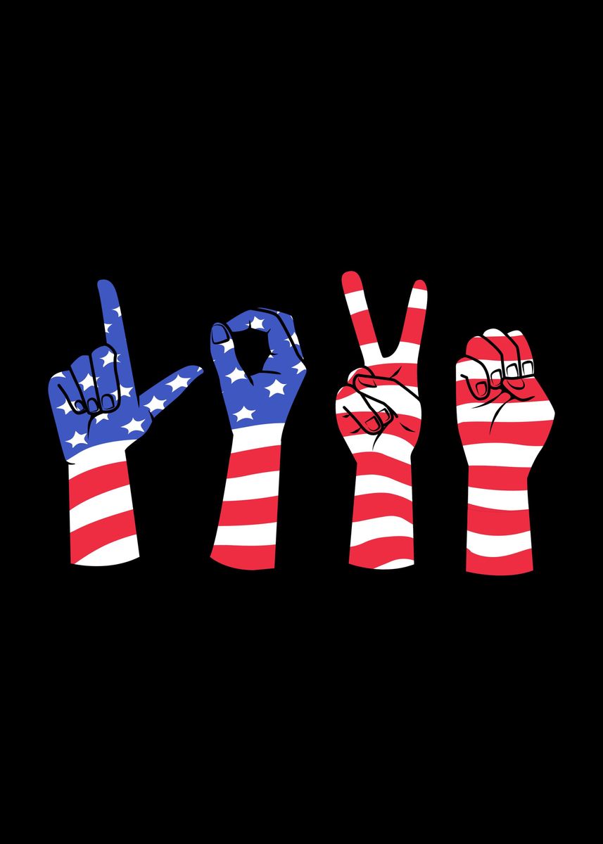 'ASL American Flag' Poster by FunnyGifts | Displate