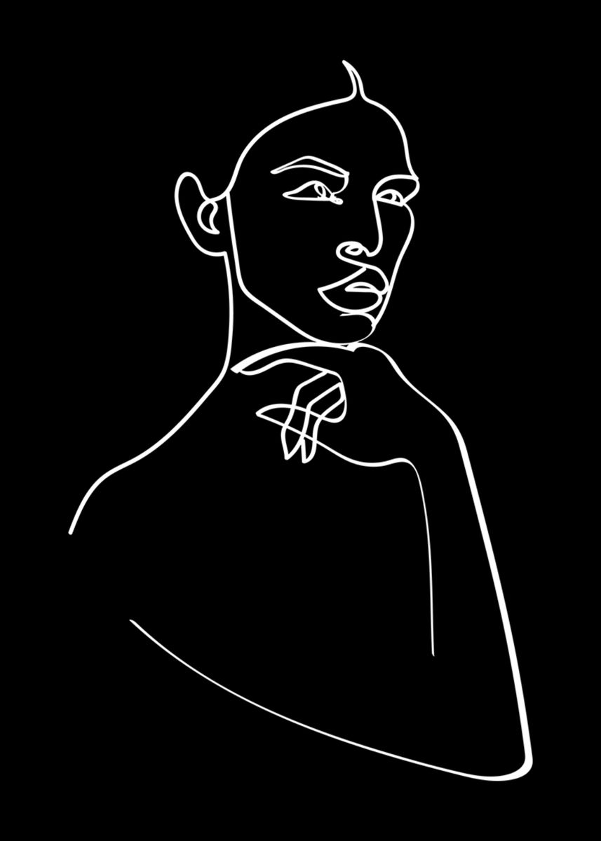 'Model Line Art Drawing' Poster by Zero Nine | Displate