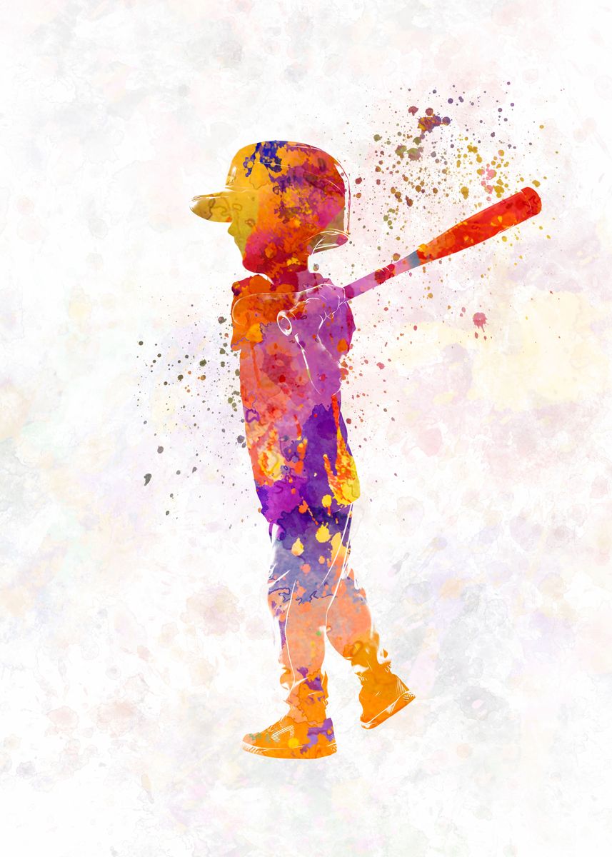 'baseball player' Poster, picture, metal print, paint by Cristina ...