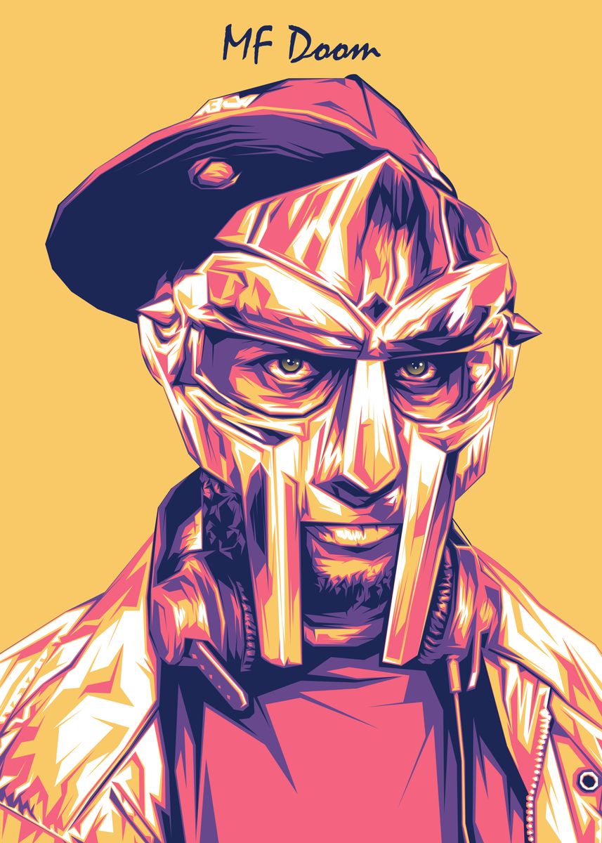 'MF Doom Rapper Hip Hop' Poster, picture, metal print, paint by Lucky ...