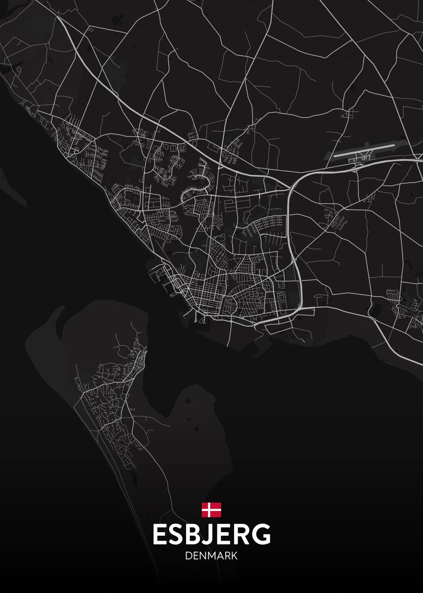 'Esbjerg DK' Poster, picture, metal print, paint by IMR Designs | Displate