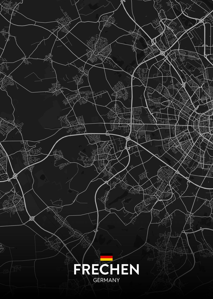 'Frechen DE' Poster, picture, metal print, paint by IMR Designs | Displate