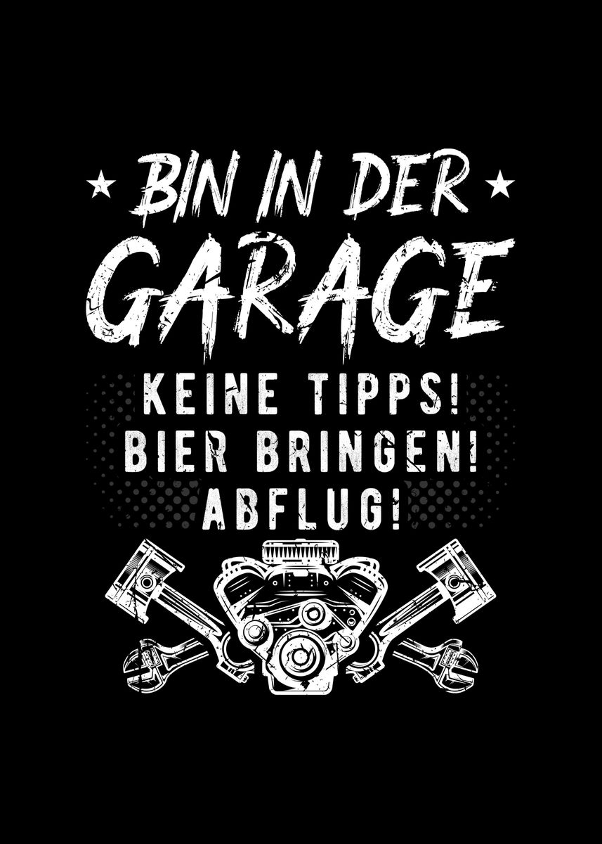 'In Der Garage Mechaniker' Poster, picture, metal print, paint by ...