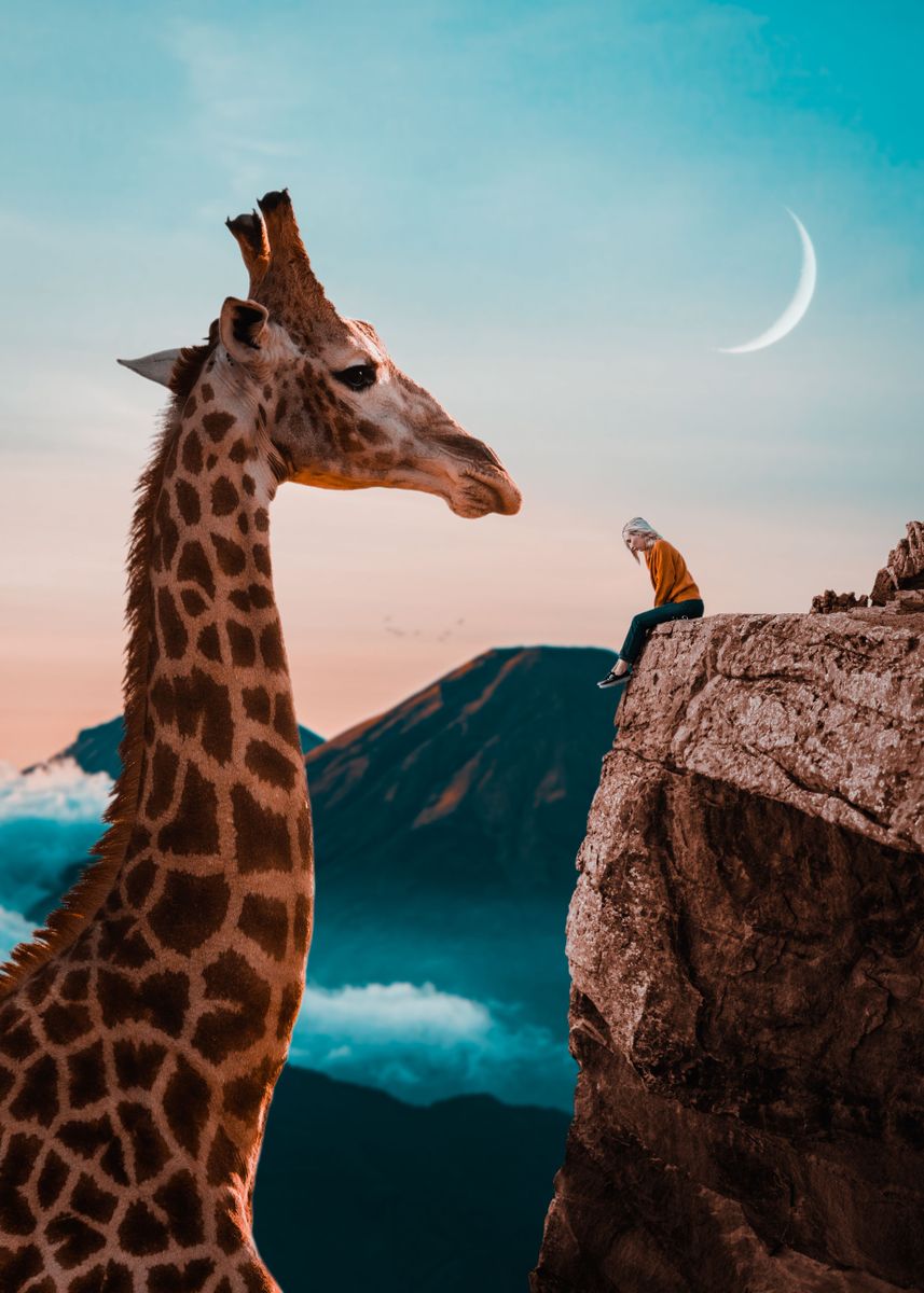 'Friendly Giant Giraffe' Poster, picture, metal print, paint by MS ...