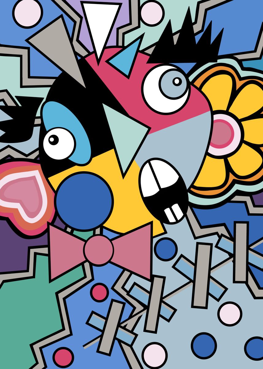 'Electric Stitches' Poster, picture, metal print, paint by RhuntArt ...