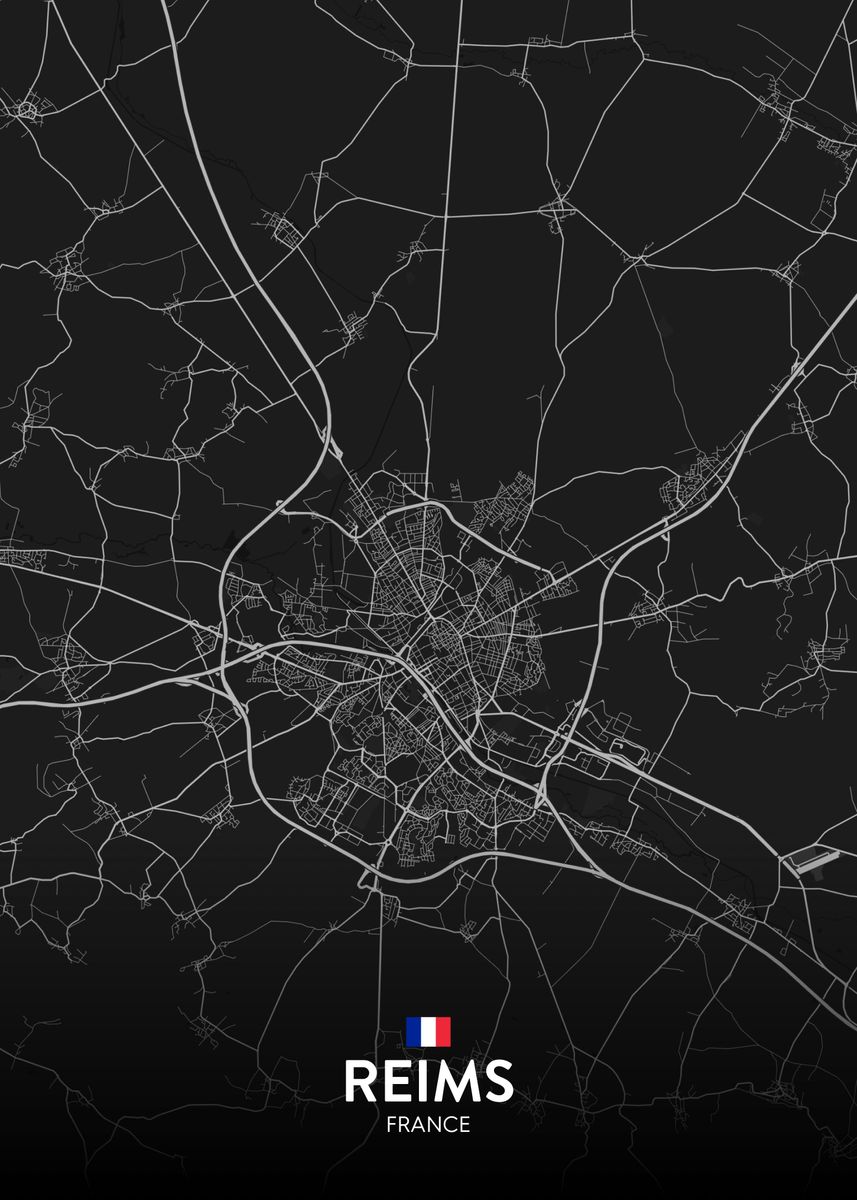 'Reims FR' Poster, picture, metal print, paint by IMR Designs | Displate