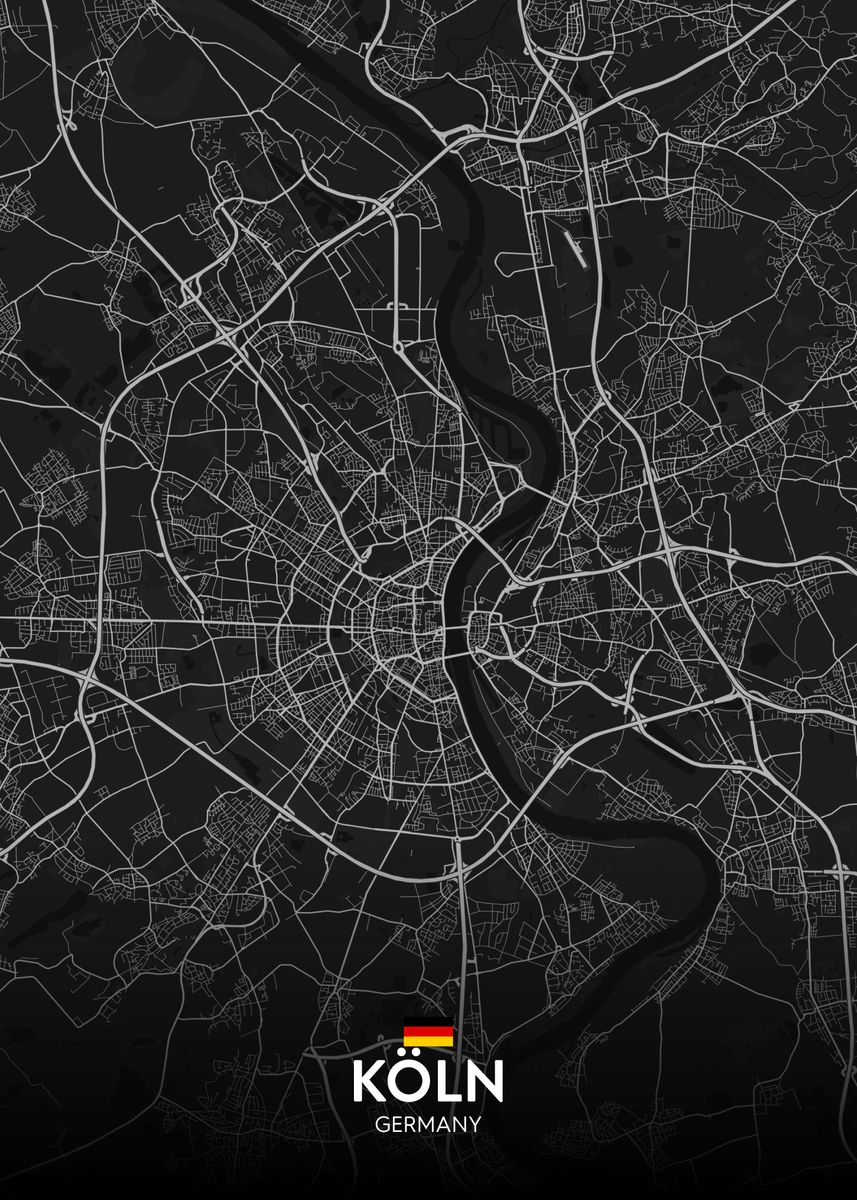 'Koln DE' Poster, picture, metal print, paint by IMR Designs | Displate