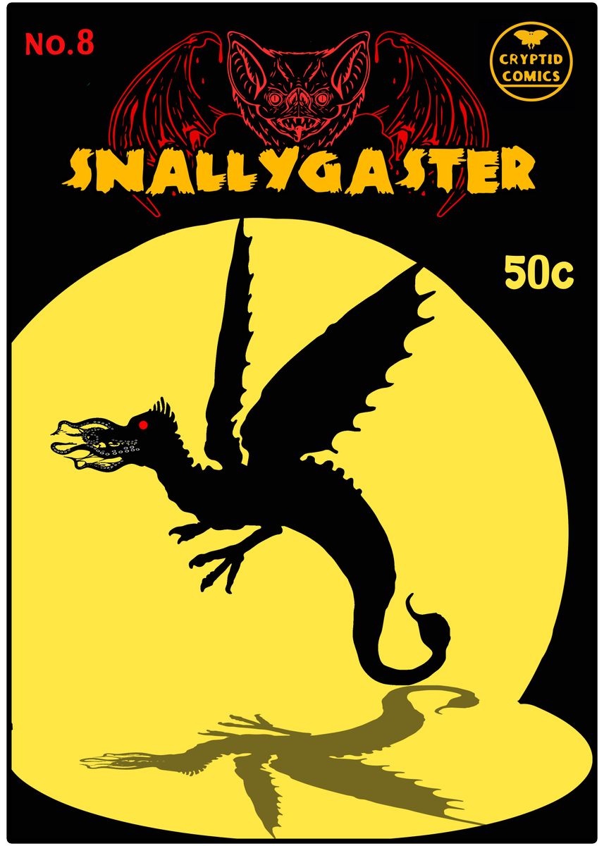 'snallygaster vintage comic' Poster, picture, metal print, paint by ...