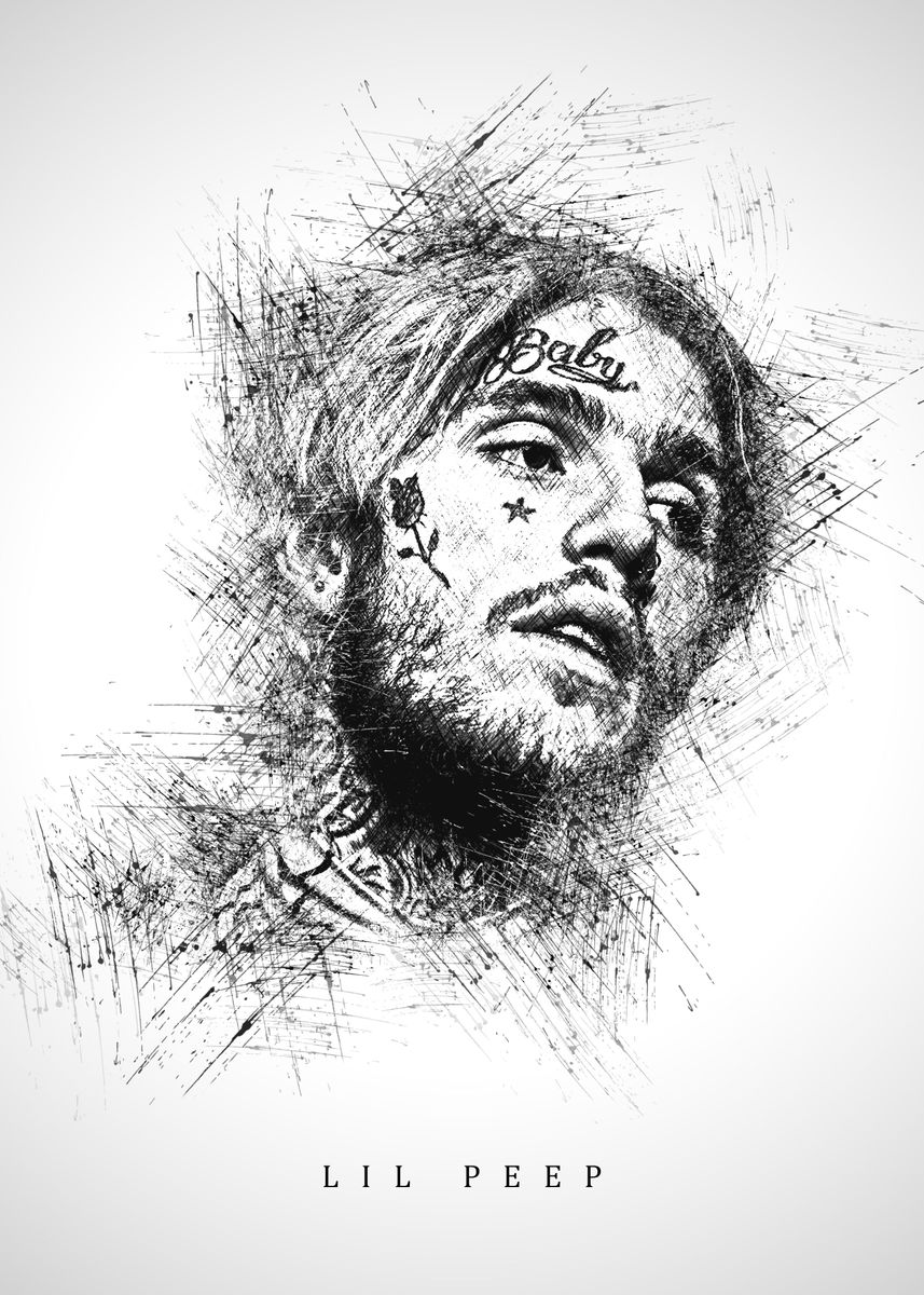 'Lil Peep' Poster, picture, metal print, paint by Clay Williams | Displate
