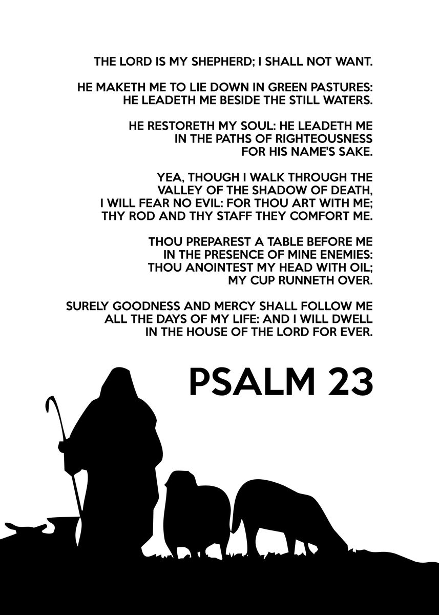 'Psalm 23' Poster, picture, metal print, paint by ABConcepts | Displate