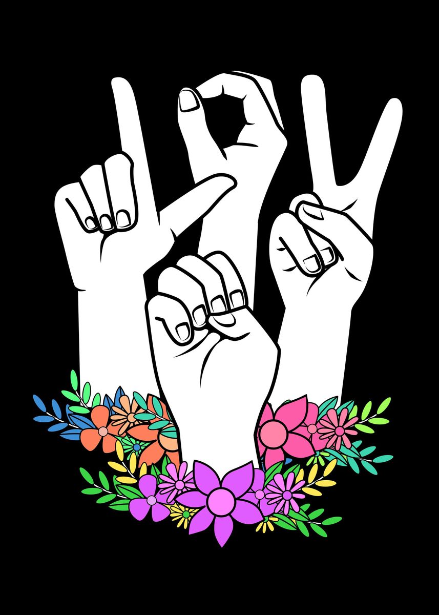 'ASL Hand Sign' Poster by FunnyGifts | Displate