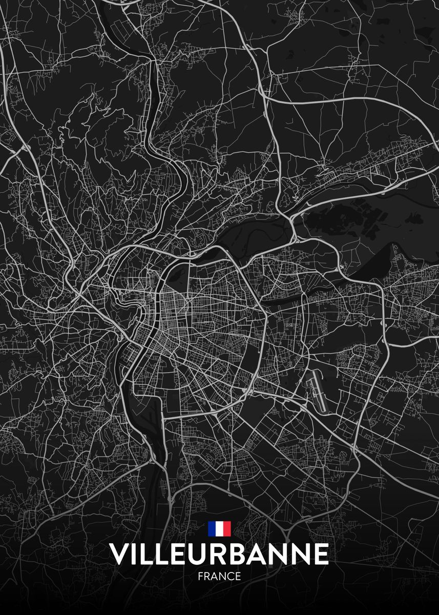 'Villeurbanne FR' Poster, picture, metal print, paint by IMR Designs ...