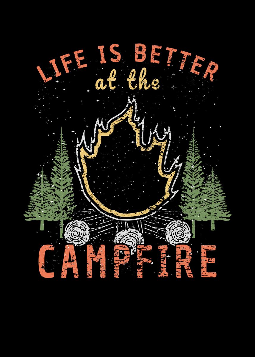 'Campire and Camping' Poster by Shiva121 | Displate