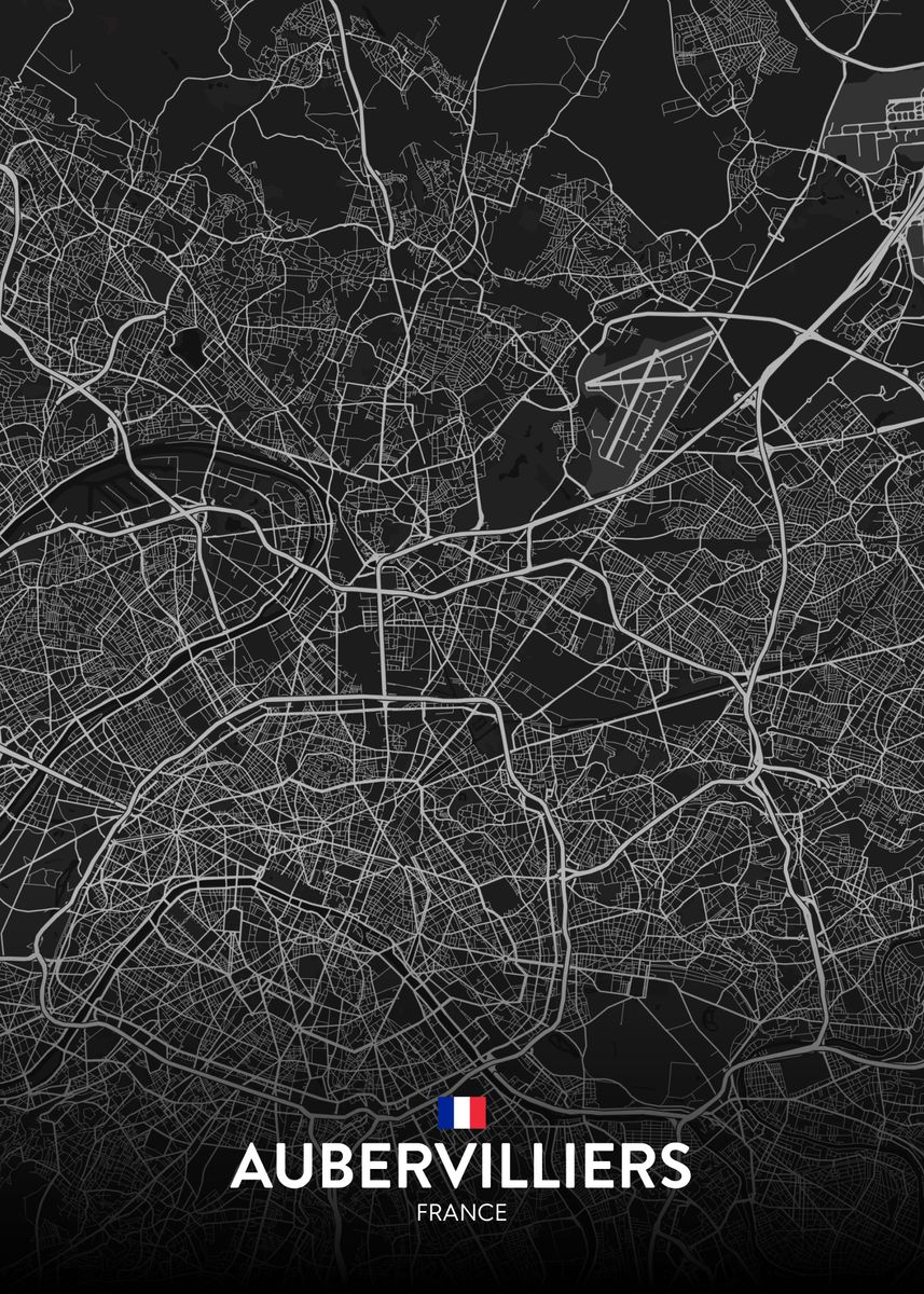 'Aubervilliers FR' Poster, picture, metal print, paint by IMR Designs ...