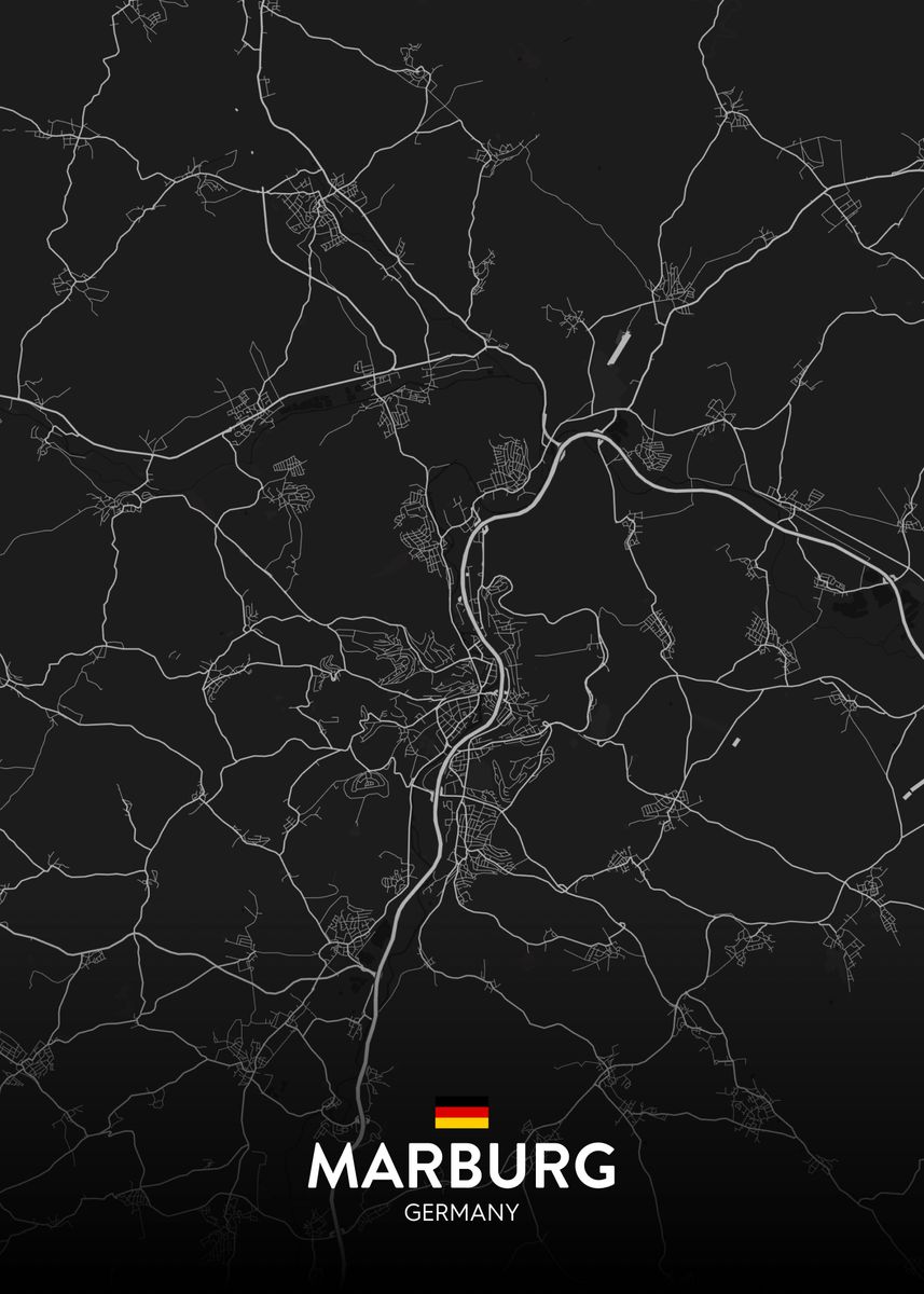 'Marburg DE' Poster, picture, metal print, paint by IMR Designs | Displate