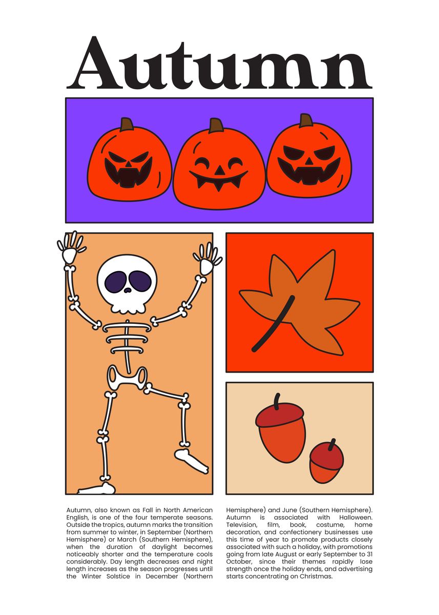 'Autumn Vibes with Text' Poster, picture, metal print, paint by Rolan ...