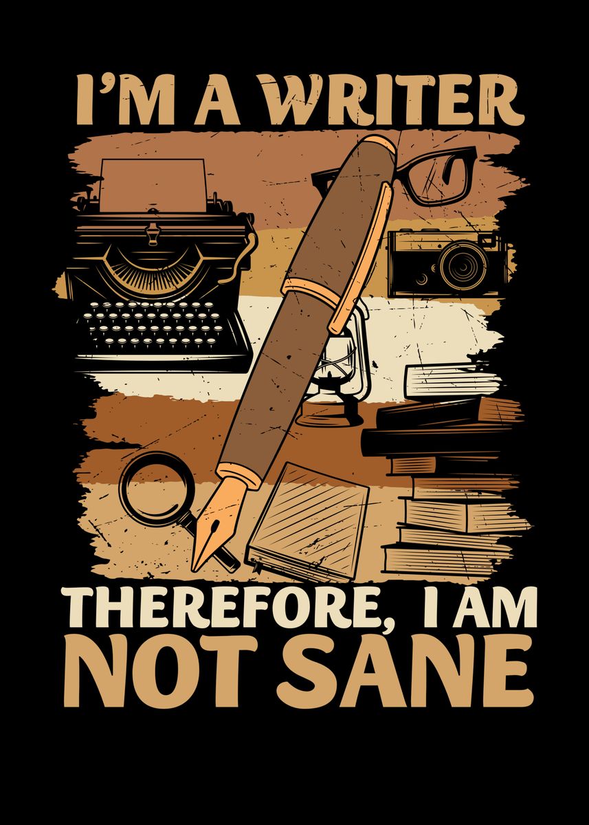 'Writers Wall Art Vintage' Poster, picture, metal print, paint by ...