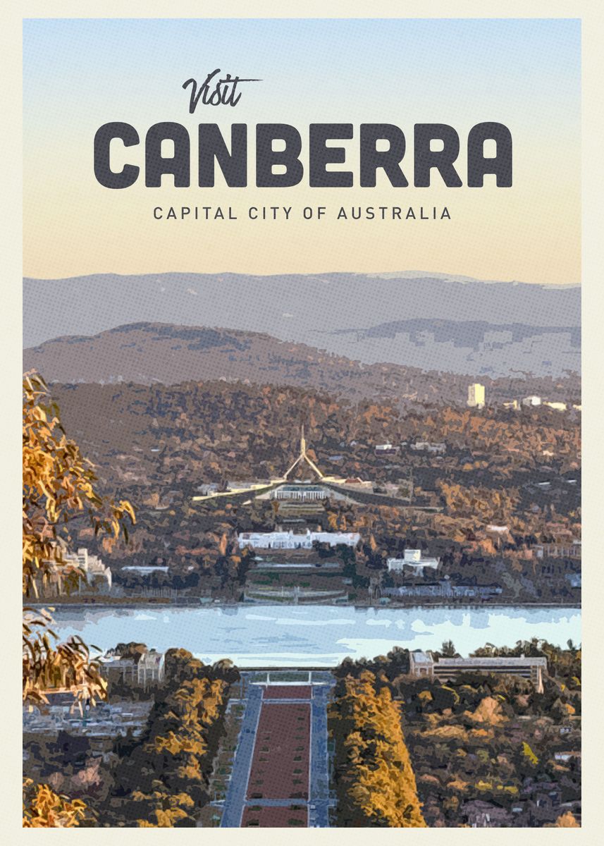 'Visit Canberra' Poster by Mercury Club | Displate