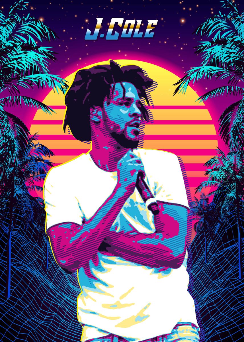 'j cole' Poster, picture, metal print, paint by Bestselling Music ...