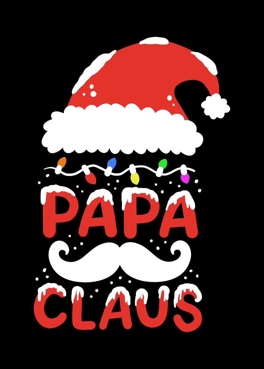 'Papa Claus Santa' Poster, picture, metal print, paint by Mealla | Displate