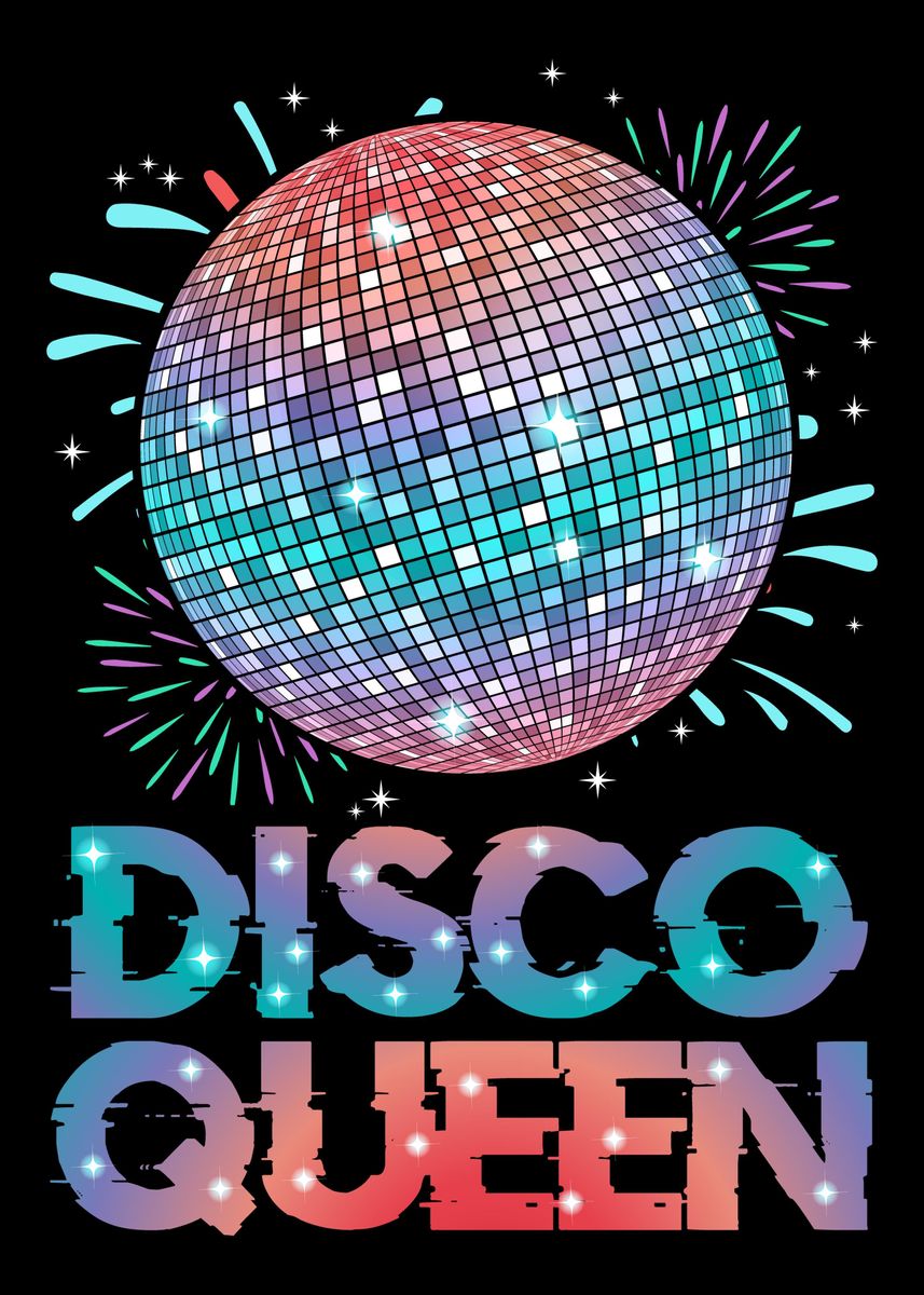 'Disco Queen Night Ball 70s' Poster by LeSheer Displate | Displate