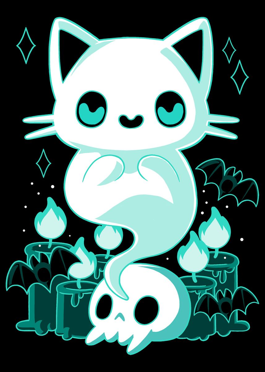 'Ghost Cat' Poster, picture, metal print, paint by xMorfina Elisa ...