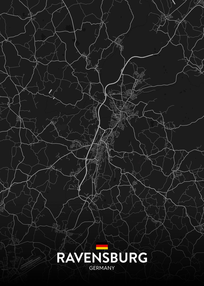 'Ravensburg DE' Poster, picture, metal print, paint by IMR Designs ...